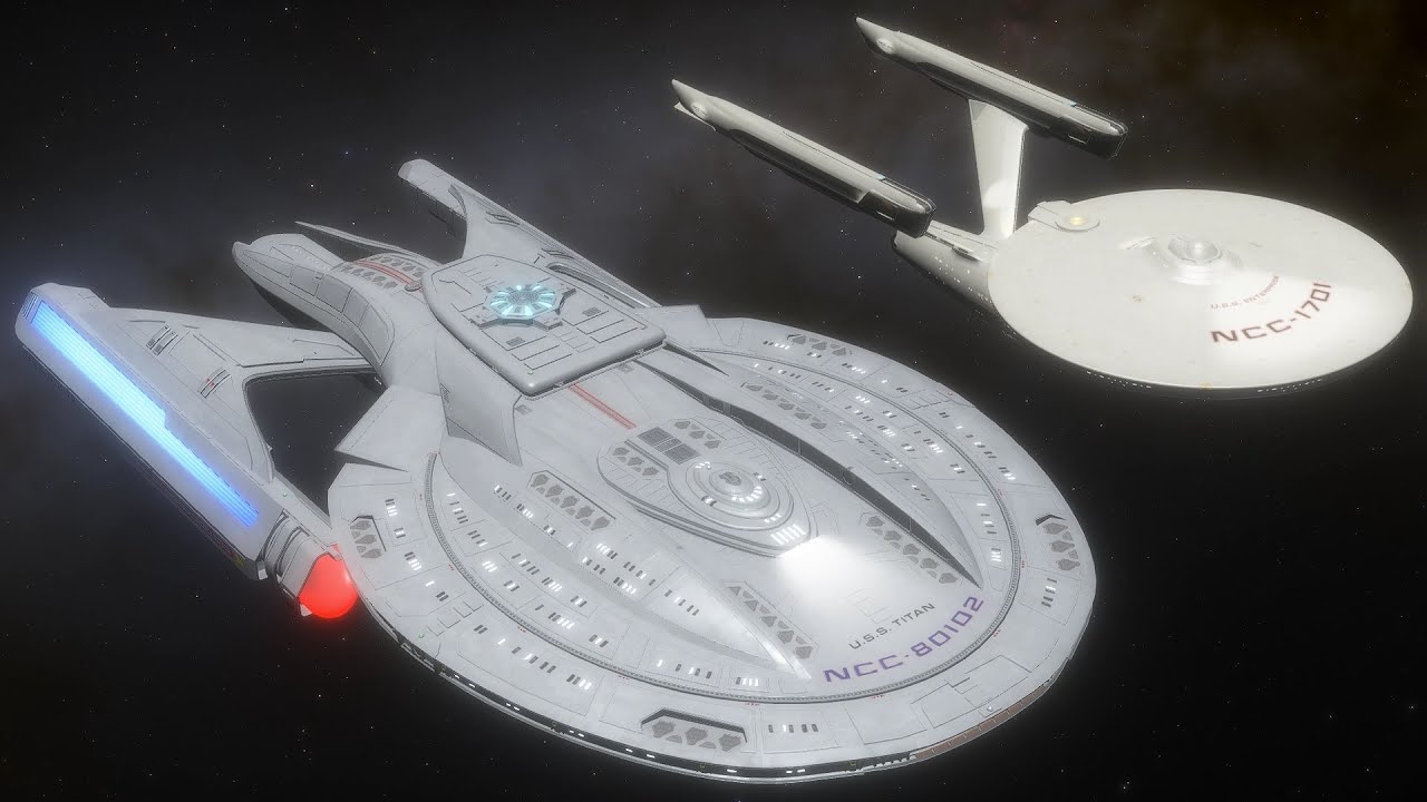 USS Titan v Enterprise Refit Size Comparison - YouTube