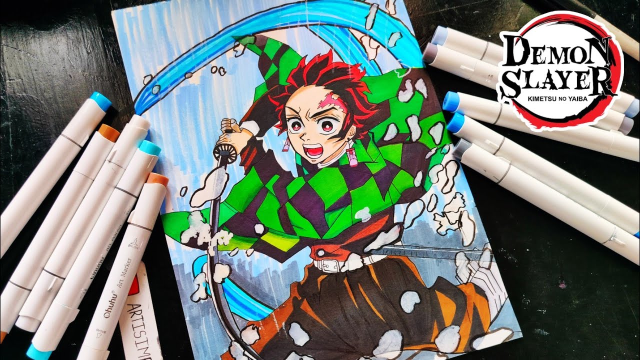 How To Draw Tanjiro Kamado From Demon Slayer || Easy Step By Step Anime ...