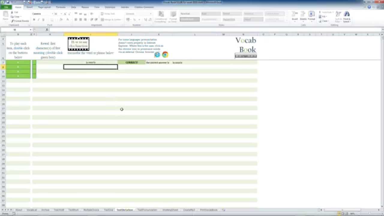 Dictation test - Vocab Book for Excel - YouTube