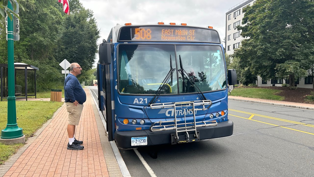 Ride on CTtransit 2010 D35LFR #21 (A21) On route 508 To Downtown New ...