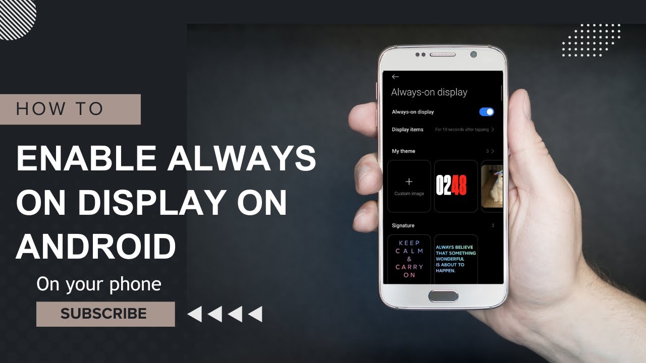 How to Turn On Always On Display on Android - YouTube