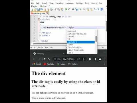 HTML div tag | #html #htmltag #short - YouTube