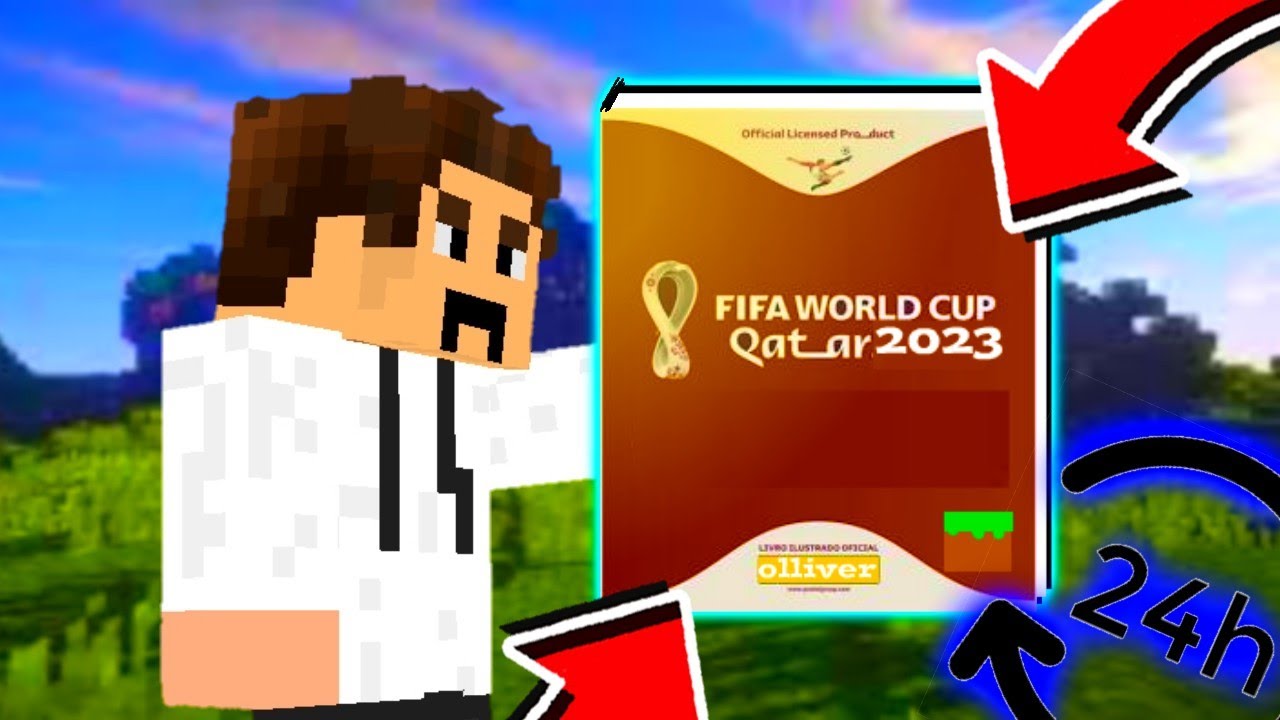 como eu completei o álbum da copa 2023 no Minecraft em apenas 24 horas ...