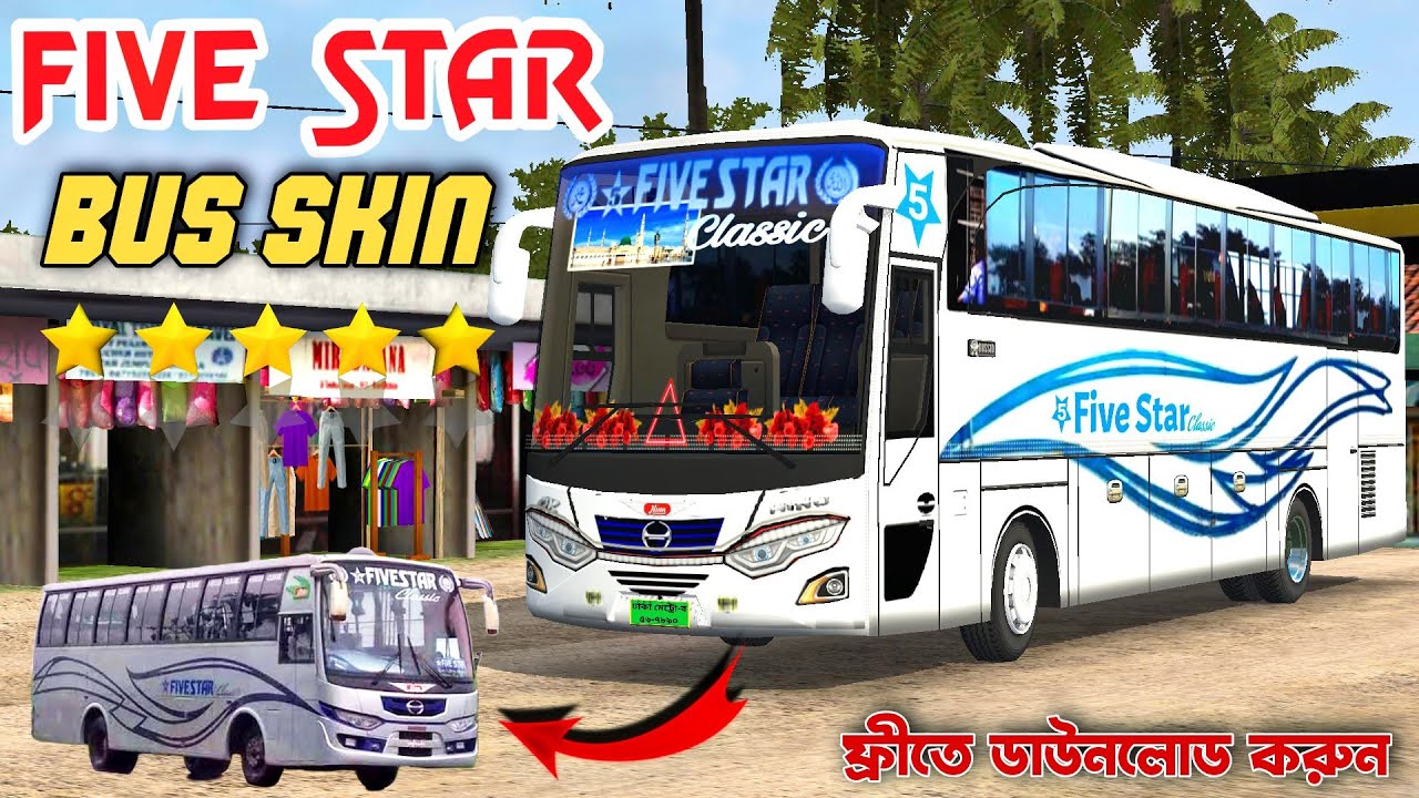 Five Star Bus Skin For Bussid | Bus Simulator Indonesia | Five Star ...