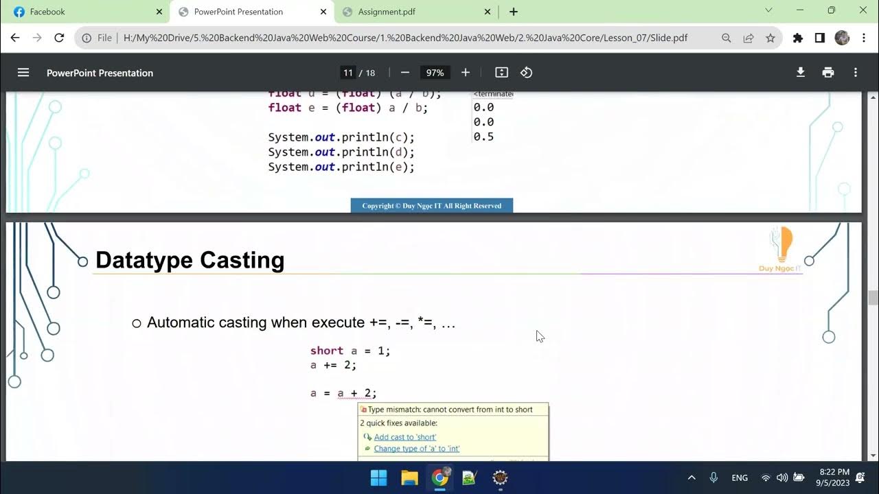 7.3.1 Datatype Casting - Upcasting & Downcasting - YouTube