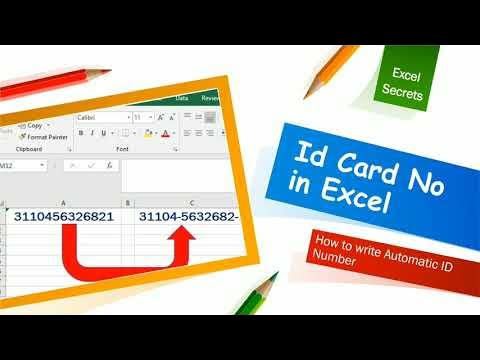 how to write id card number in excel | ID Card Format in Excel | Excel ...