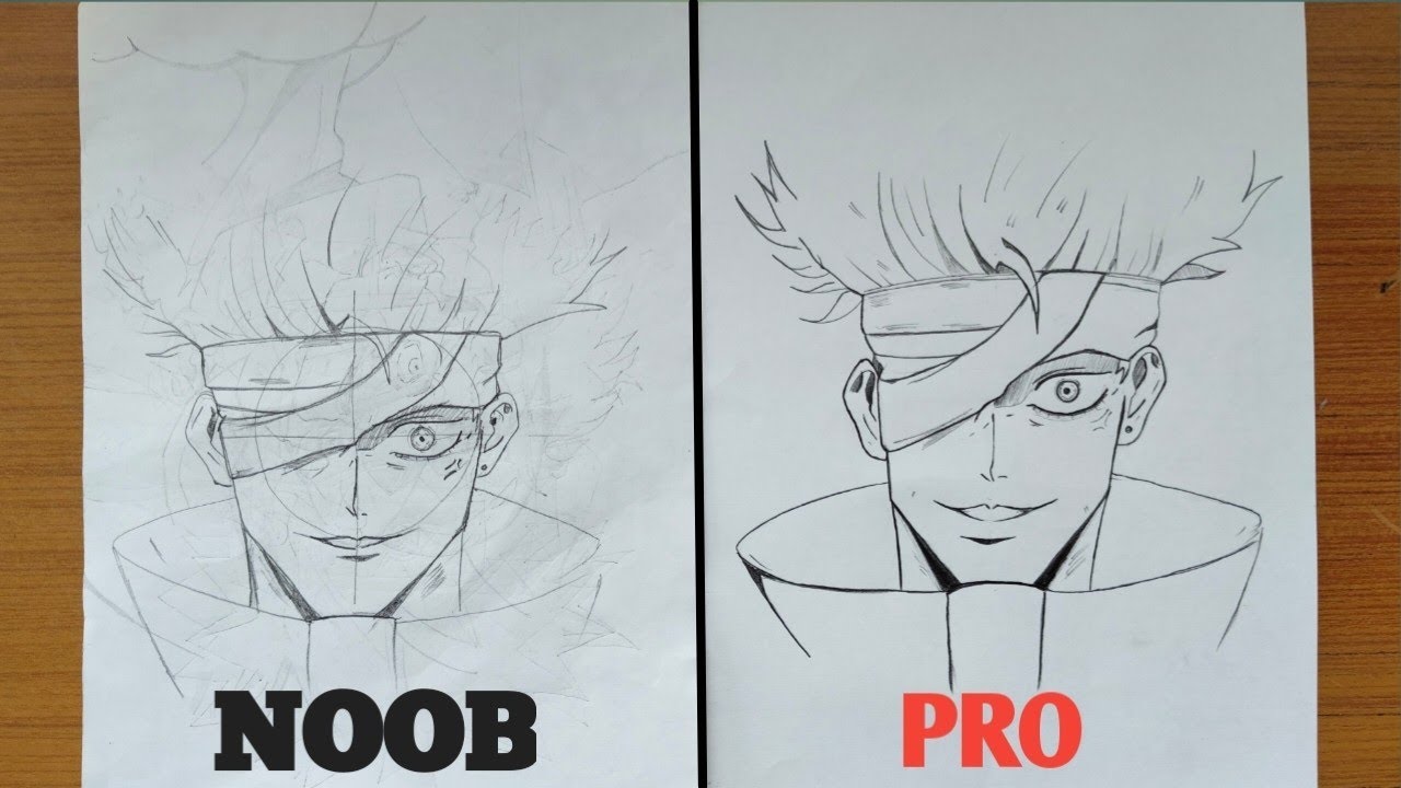 Easy Anime Drawing || HOW TO DRAW Gojo Satoru step by step || Easy ...