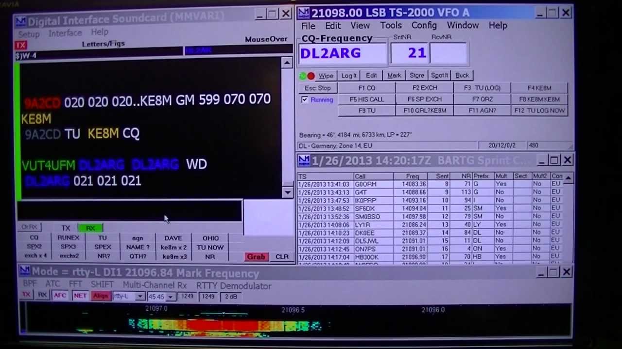 ke8m and bartg rtty sprint contest - YouTube