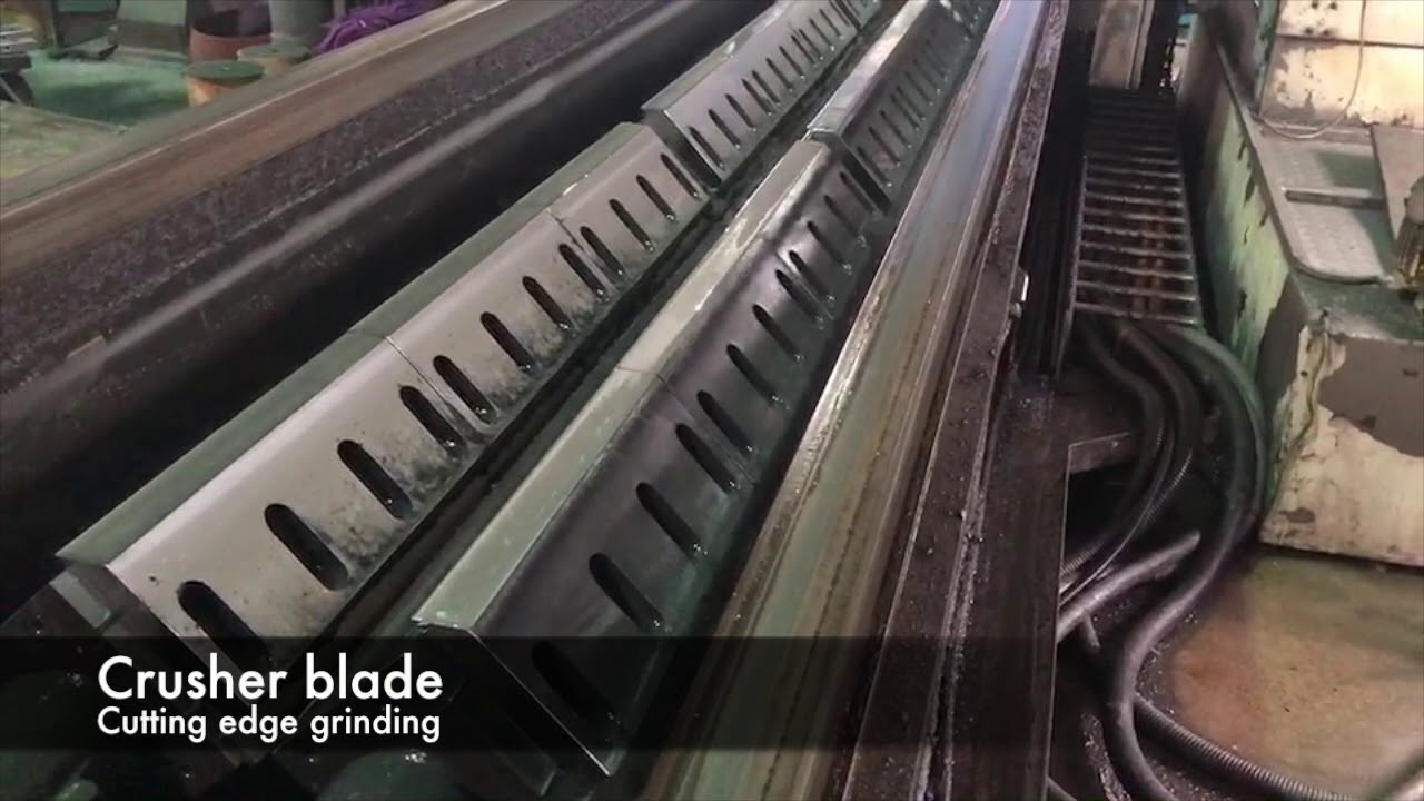 crusher blade - cutting edge grinding - YouTube