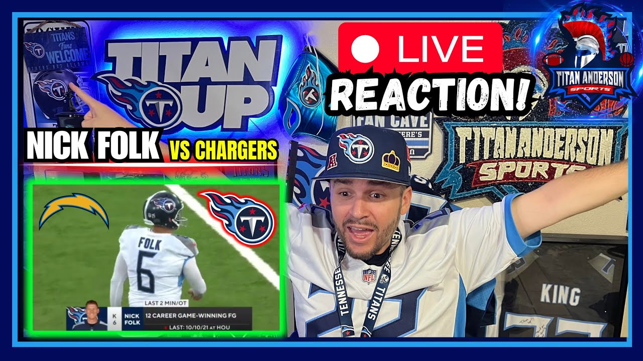 NICK FOLK Game Winning FG in Overtime! Tennessee Titans vs Chargers ...