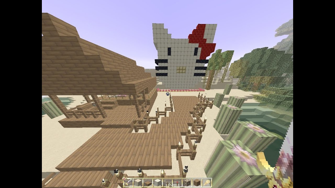 Minecraft Hello Kitty Statue - YouTube