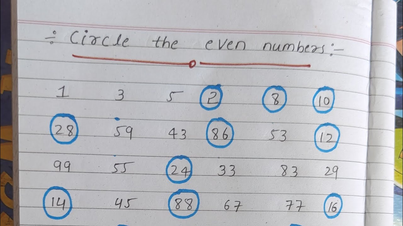 Circle The Even Numbers | even numbers | @UniqueKnowledgeGain - YouTube