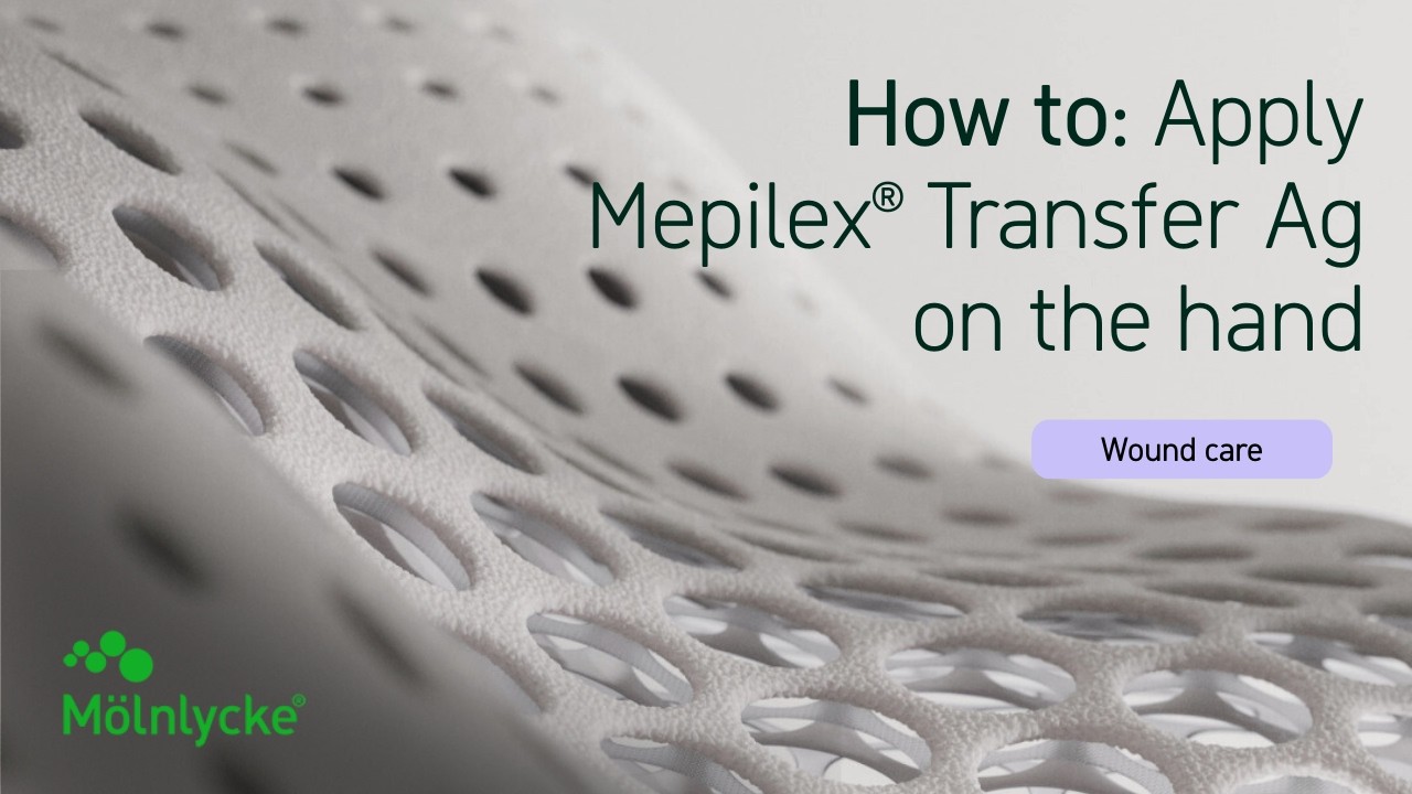 How to apply Mepilex Transfer Ag on the hand - YouTube