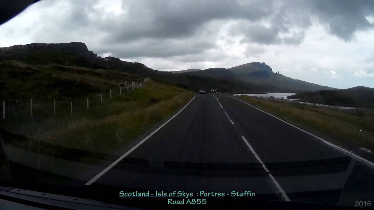 0266 - Scotland - Isle of Sky - Portree - Staffin - Road A855 Driving ...