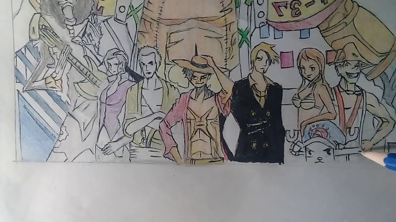 One Piece characters drawing - YouTube