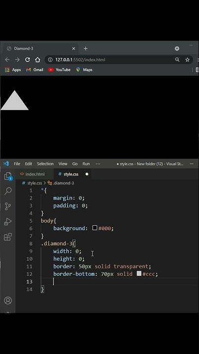 How to Make a Diamond-3 in HTML and CSS (Short tutorial) #short video #html #css - YouTube