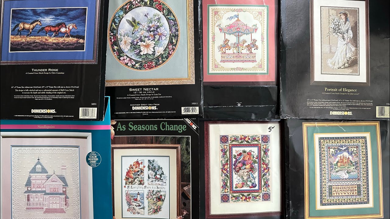 Cross Stitch Stash 1. All My Dimensions kits - YouTube