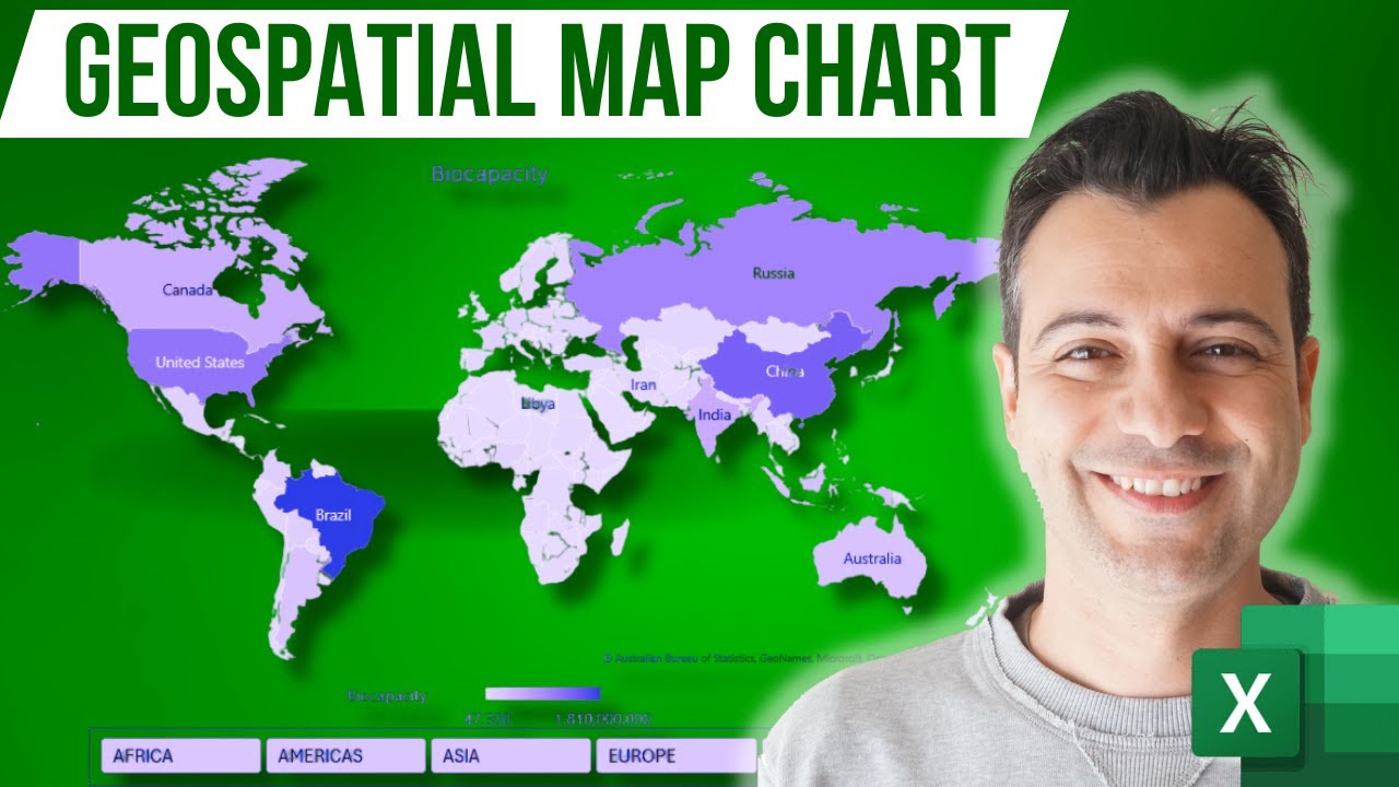 Create A Geospatial Map Chart In Excel In Just 10 Minutes Youtube