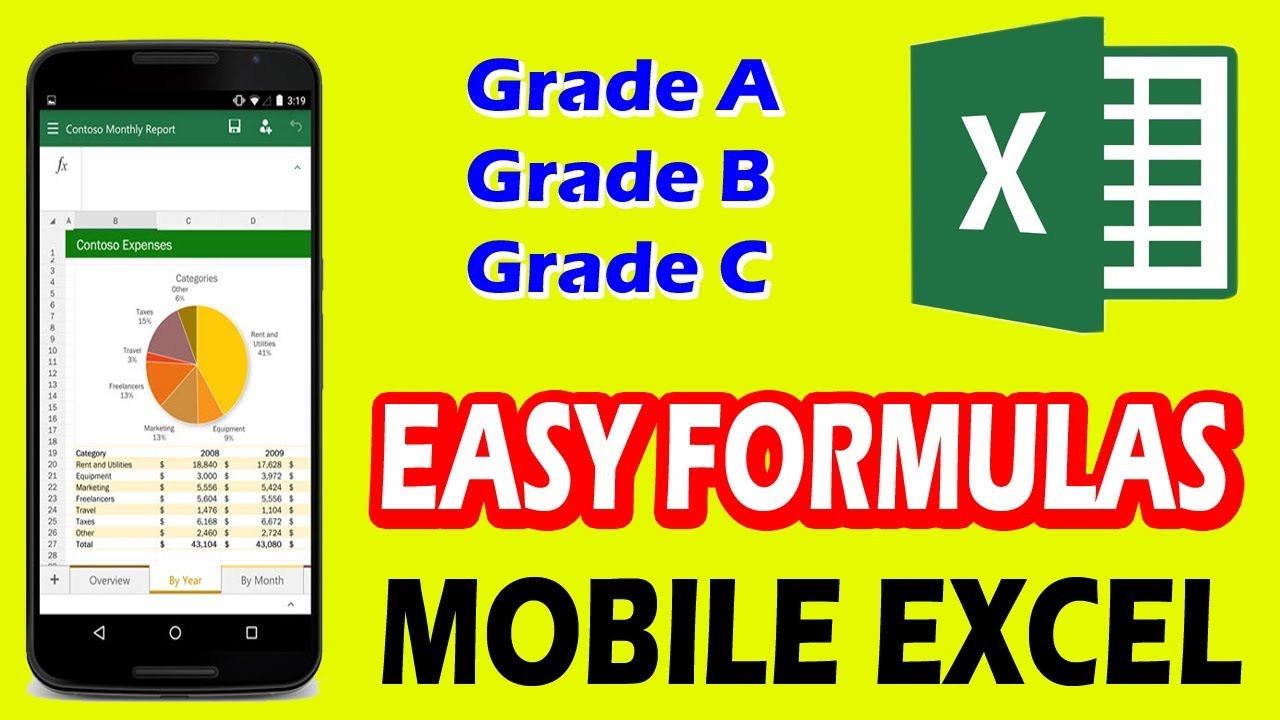 Excel Mobile App for Android Phone Tutorial 3 for Beginners work - YouTube
