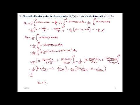 Fourier Series and Applications 4 : Fourier series of f(x)=x sinx & f(x ...