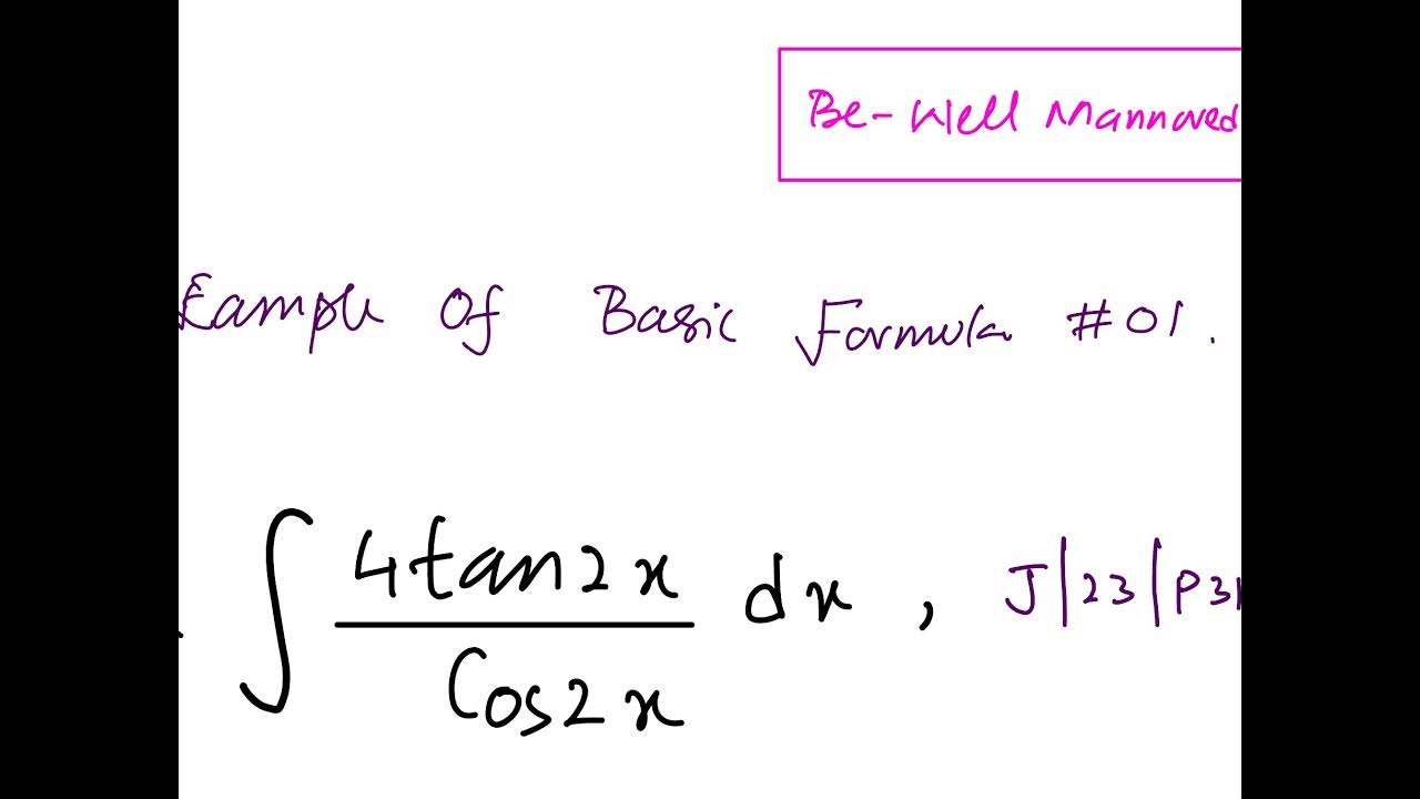 A2 MATH P3: INTEGRATION, AN IMPORTANT EXAMPLE OF BASIC FORMULA # 01. Sun, 23 RAMADAN 1446. - YouTube