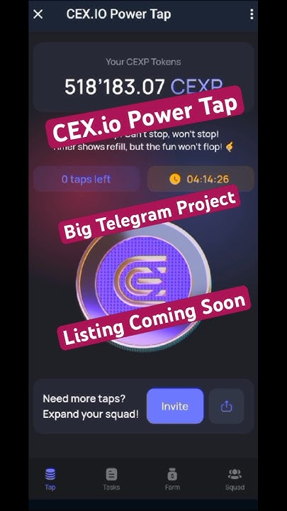 CEX.io Power Tap Big Project | CEXP Listing Soon #shorts #cexp #cexio #airdrop #tapcoin # ...