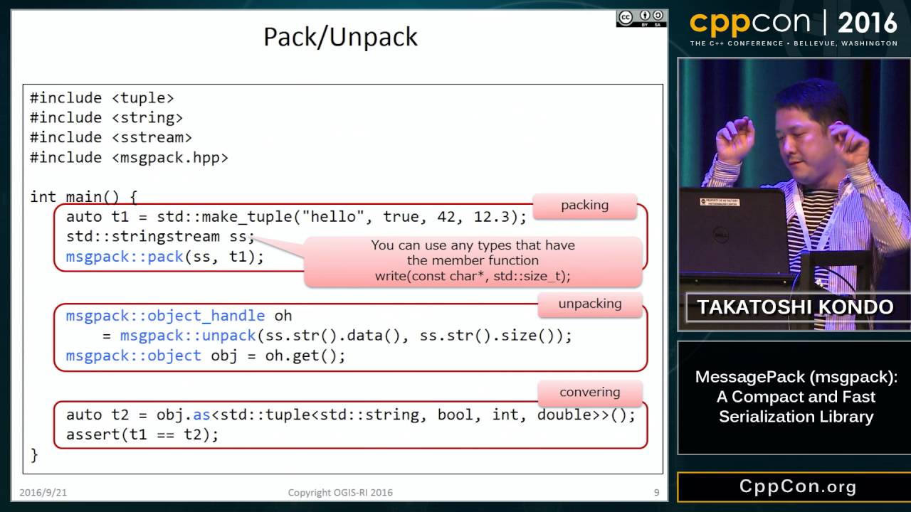 Cppcon 2016 Takatoshi Kondo “messagepack Msgpack A Compact And Fast Serialization Library