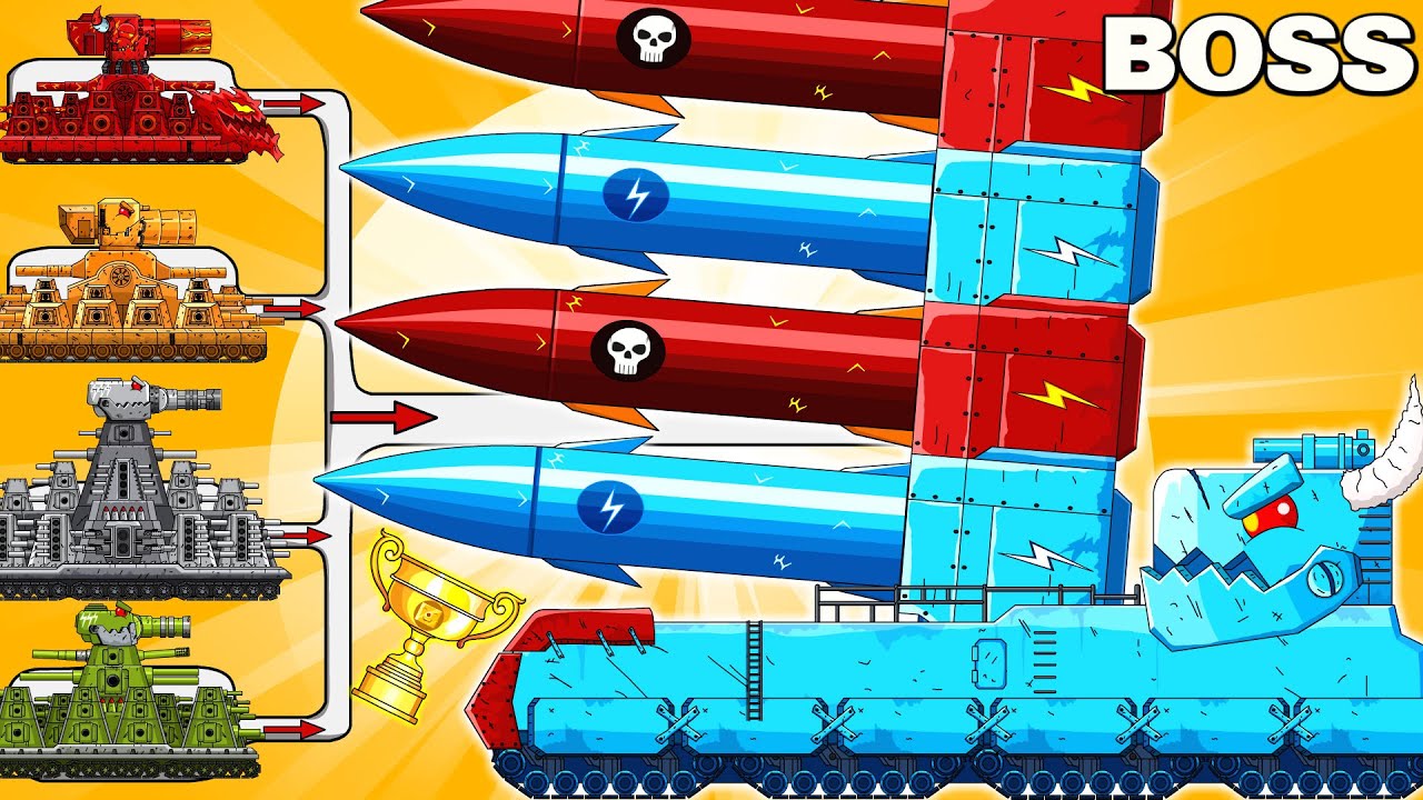MEGA BOSS: BREAKTHROUGH ROCKET ICE FIRE vs MEGA TANK - Cartoons about ...