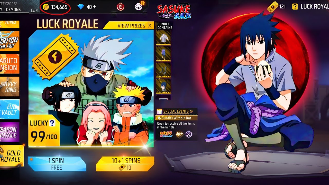 OBITO + SASUKE 🤯IN GOLD ROYALE 😱⁉️ SUPER EMOTE 😍 CLAIM NARUTO EVENT 🤑 ...