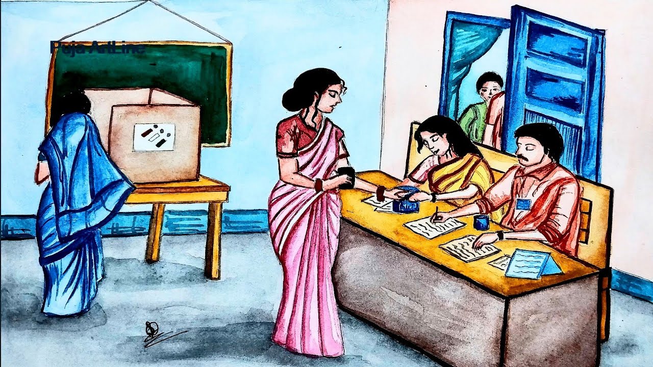 West Bengal Election drawing//part 2//Voters Day Poster Drawing/Draw ...