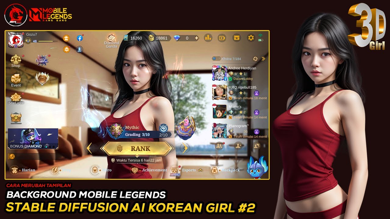 Background ML Cewek Cantik Tanktop Stable Diffusion AI V2 - YouTube