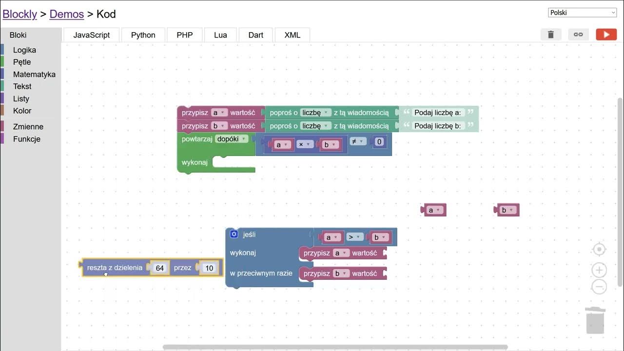 Programowanie w Blockly Code. Euklides poprawiony. Klasa 7 WSiP - YouTube