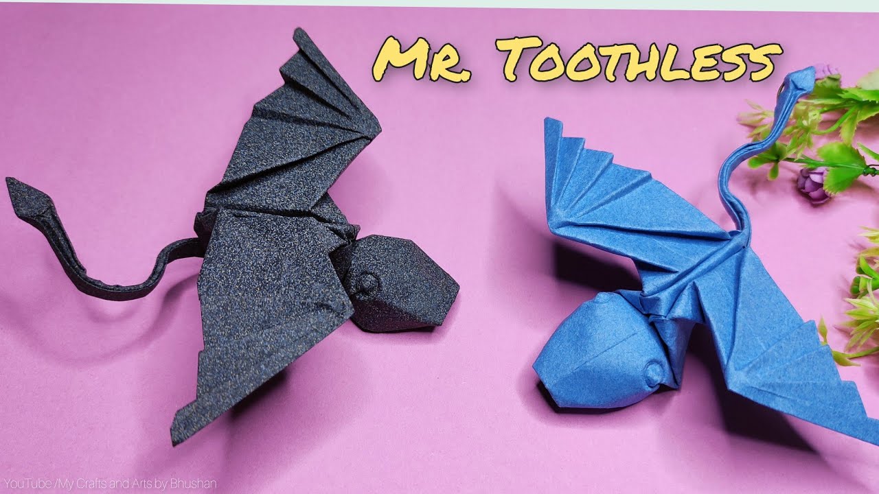 Origami Dragon Toothless meets his partner - YouTube