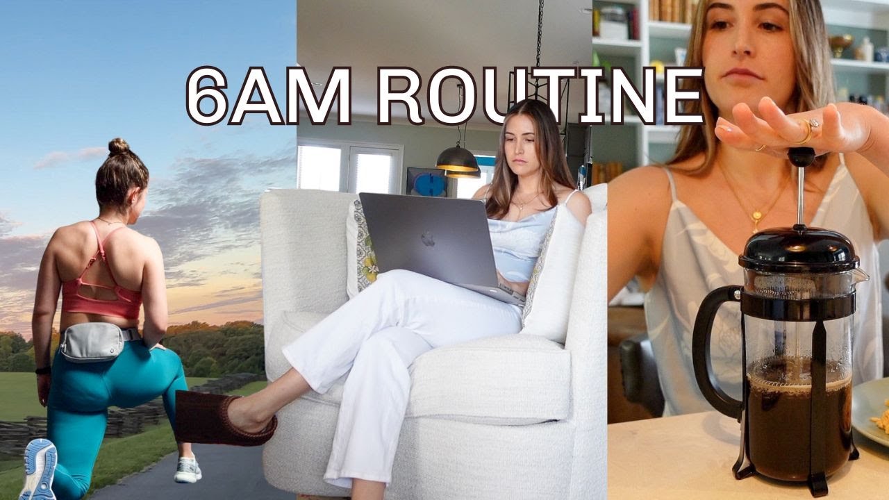 MY MORNING ROUTINE🌞 workout, journal, cook, WFH, 6am routine - YouTube