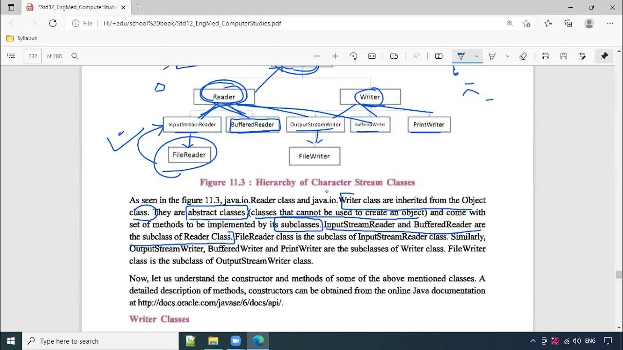 [class #54] Chapter11 #part3 Reader and Writer class in Java | GSEB Computer | HSC GSEB board ...