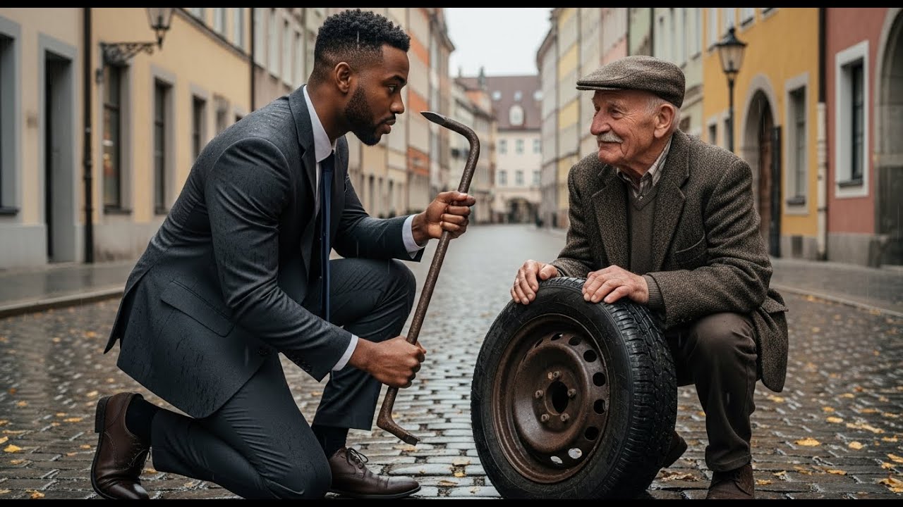 Ein junger Schwarzer verpasst sein Vorstellungsgespräch, um einem alten ...