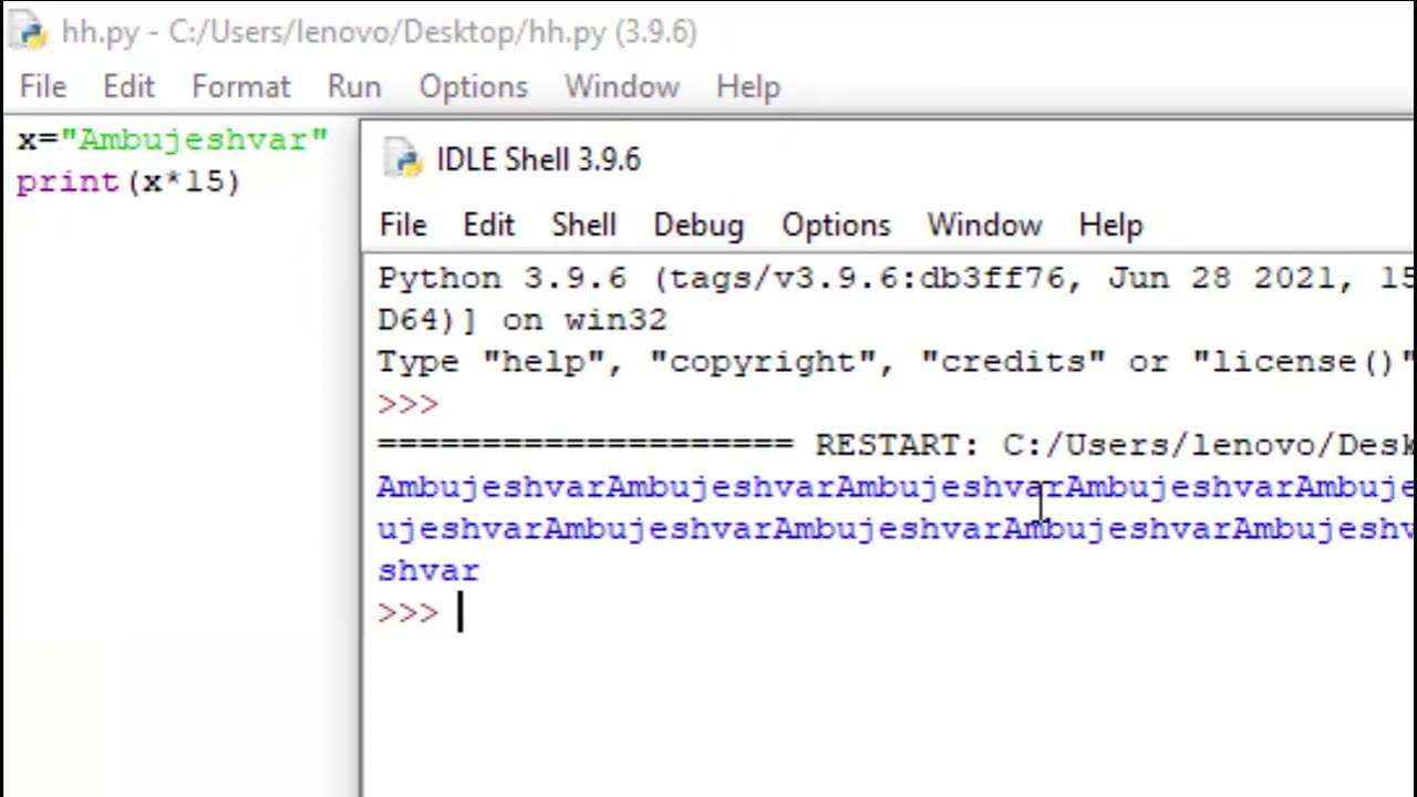 Print your name many times without using loop in Python@COMPUTEREXCELSOLUTION - YouTube