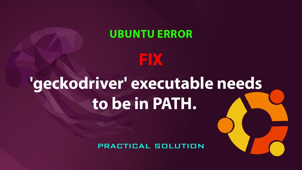 Ubuntu Fix Geckodriver Executable Needs To Be In Path Youtube