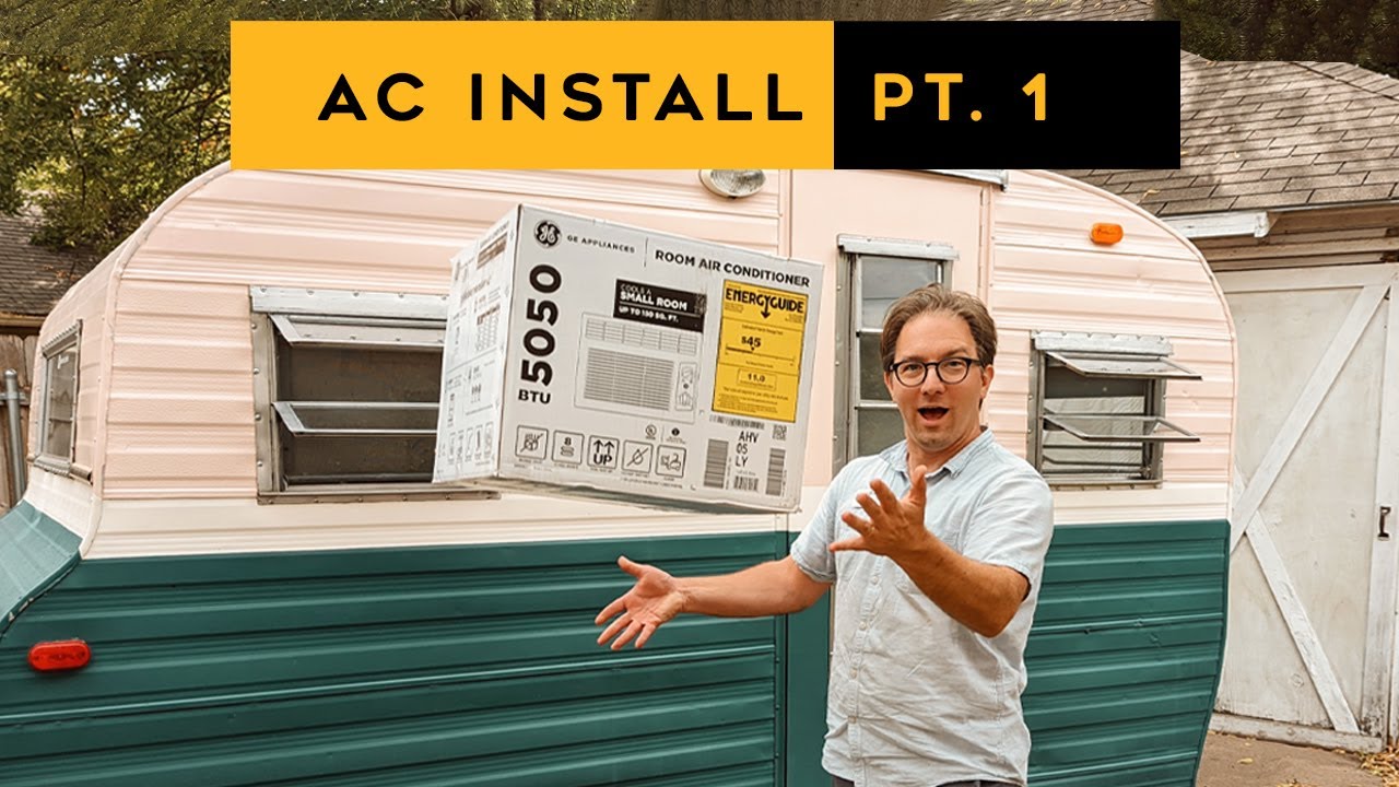 HIDDEN WINDOW UNIT install in my vintage camper Pt. 1 - YouTube