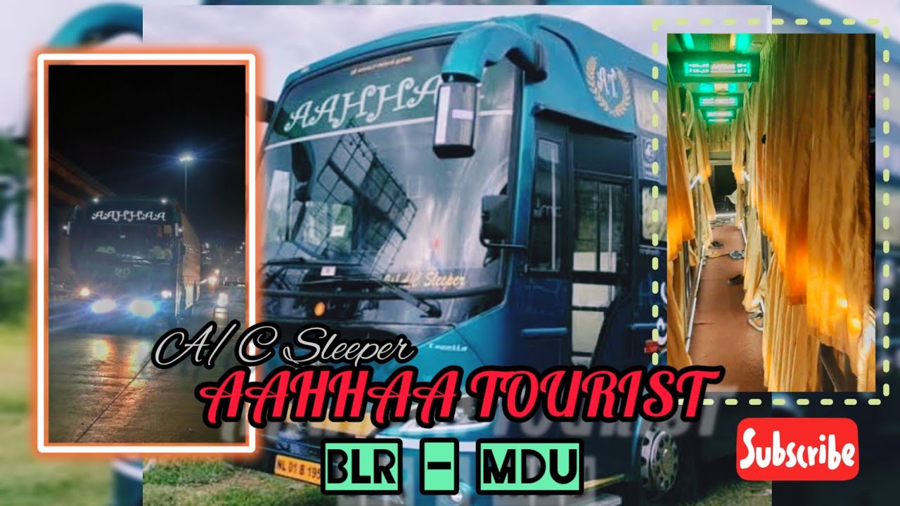 BLR - MDU🛄 BY AAHHAA TOURIST🥰 A/C Sleeper🥱 short review 👍😂 #busreview #bangalore #madurai 🥰 ...