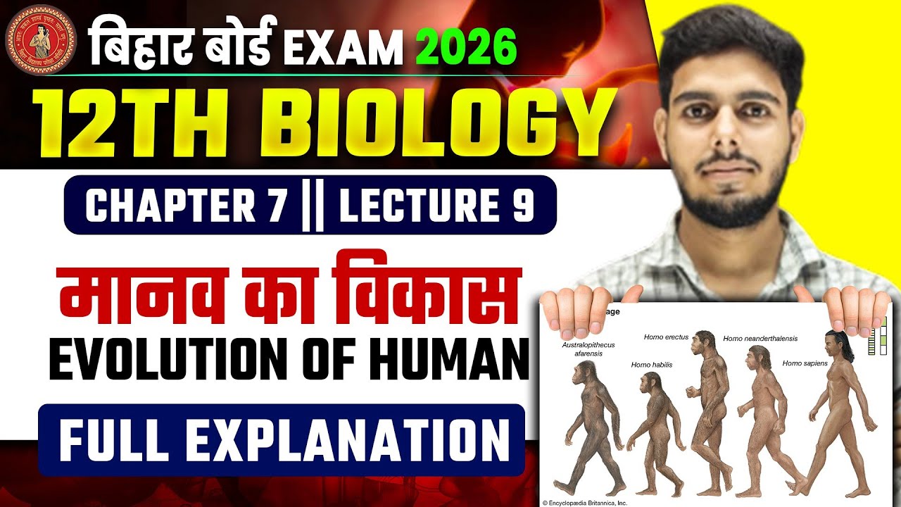 Bihar Board Biology Class 12th Chapter 7 | मानव का विकास | Evolution of ...