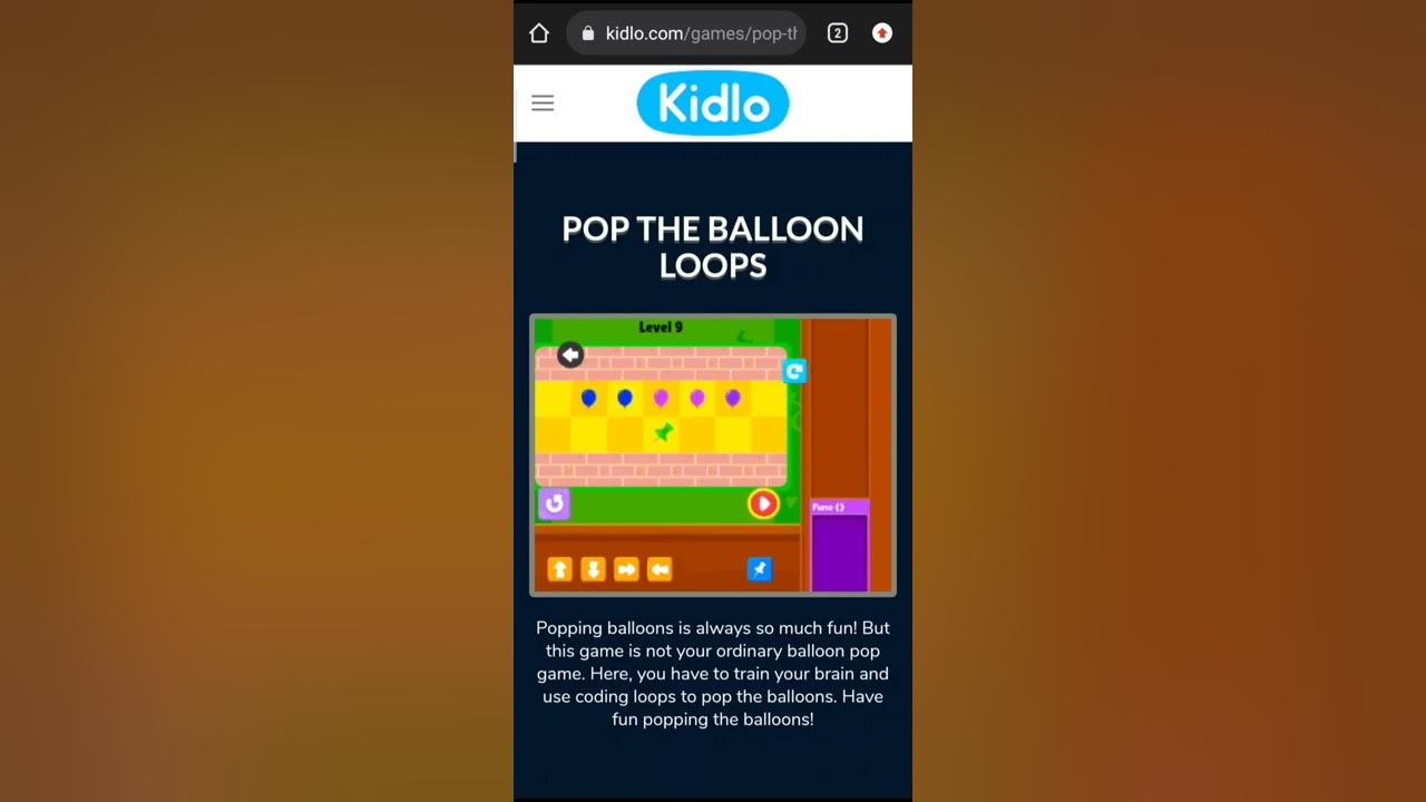 Mengasah Otak Berpikir Logika dengan Game Kidlo Pop The Balloon Loops - YouTube