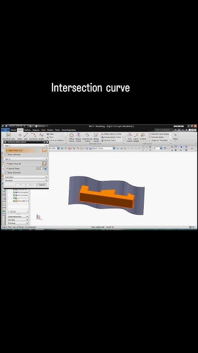 intersection curve in nx | siemens nx | nx - YouTube