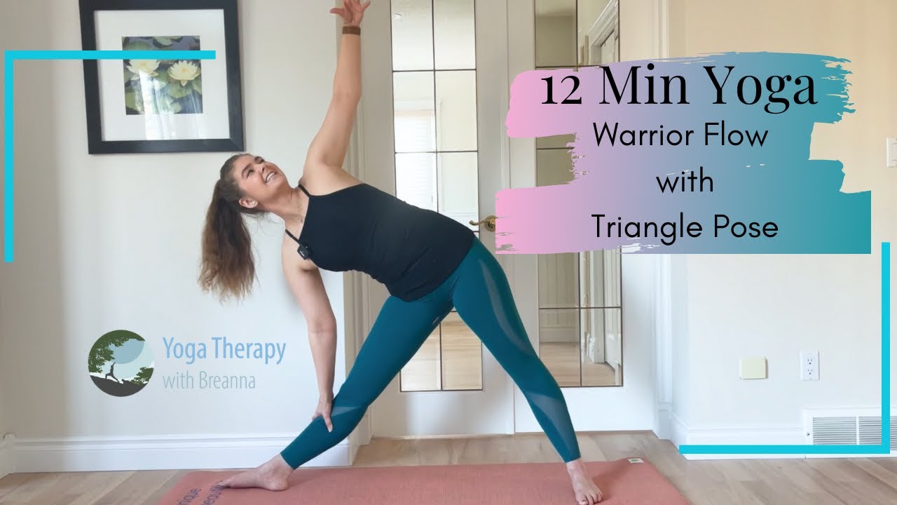 12 Minute Yoga Flow - Warrior Flow with Triangle Pose - YouTube