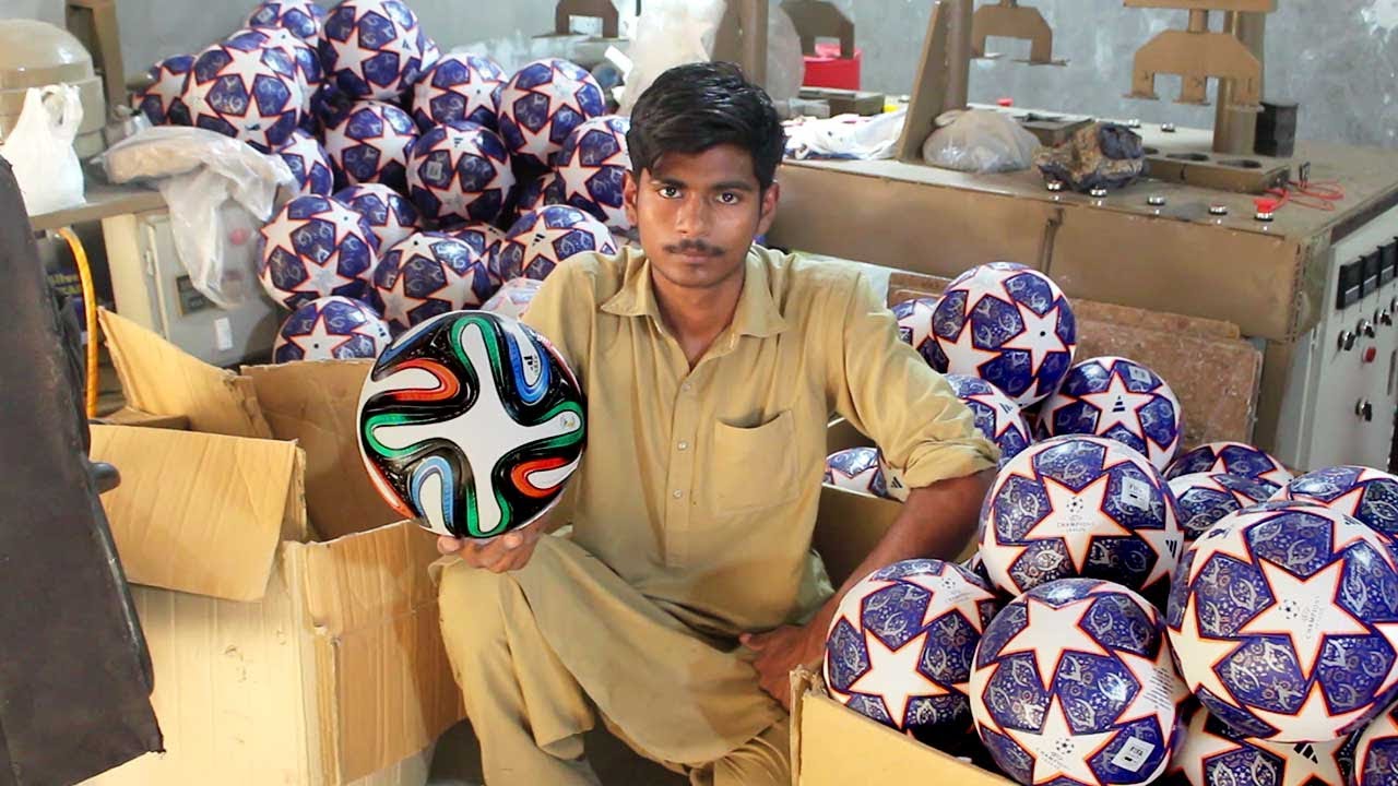 Hand stitched Football. best soccer ball making factory - YouTube