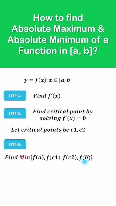 Absolute Maximum And Absolute Minimum Of Function Calculus Aod Youtube 