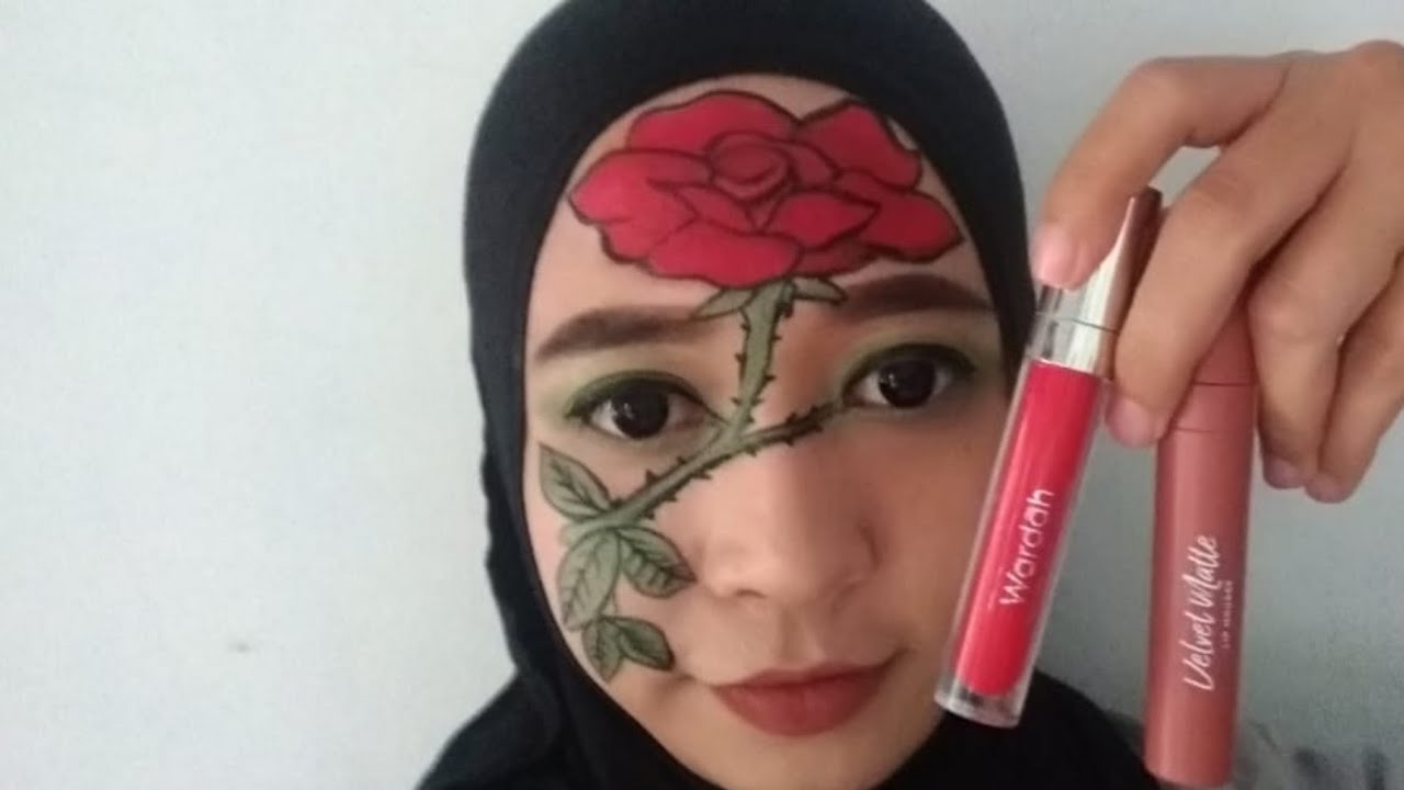 Tutorial face painting simpel bunga mawar - YouTube