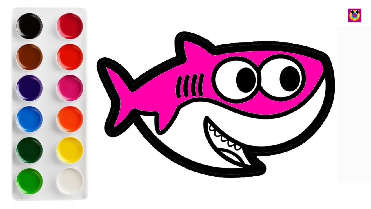 Pink Mummy Shark Drawing, Painting, Coloring for Kids & Toddlers | How ...