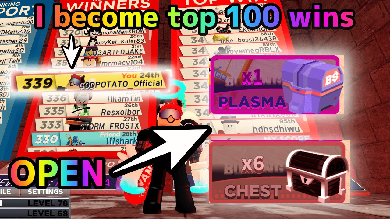 【ROBLOX BOXING LEAGUE】I become top 100 WINNER!! and I open Plasma chest ...