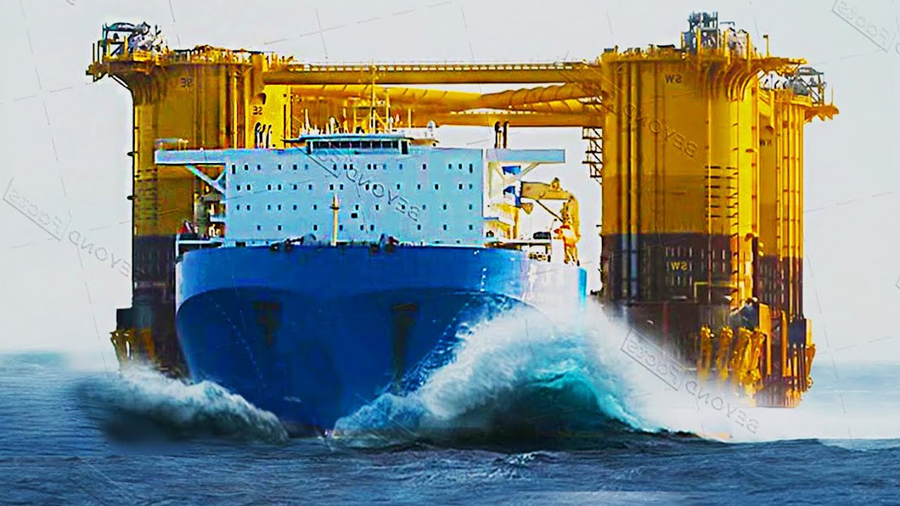 125000-Ton Huge Drilling Oil Rig Transportation - YouTube